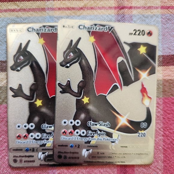 Pokemon | Other | Metallic Pokmon Card Charizard V | Poshmark